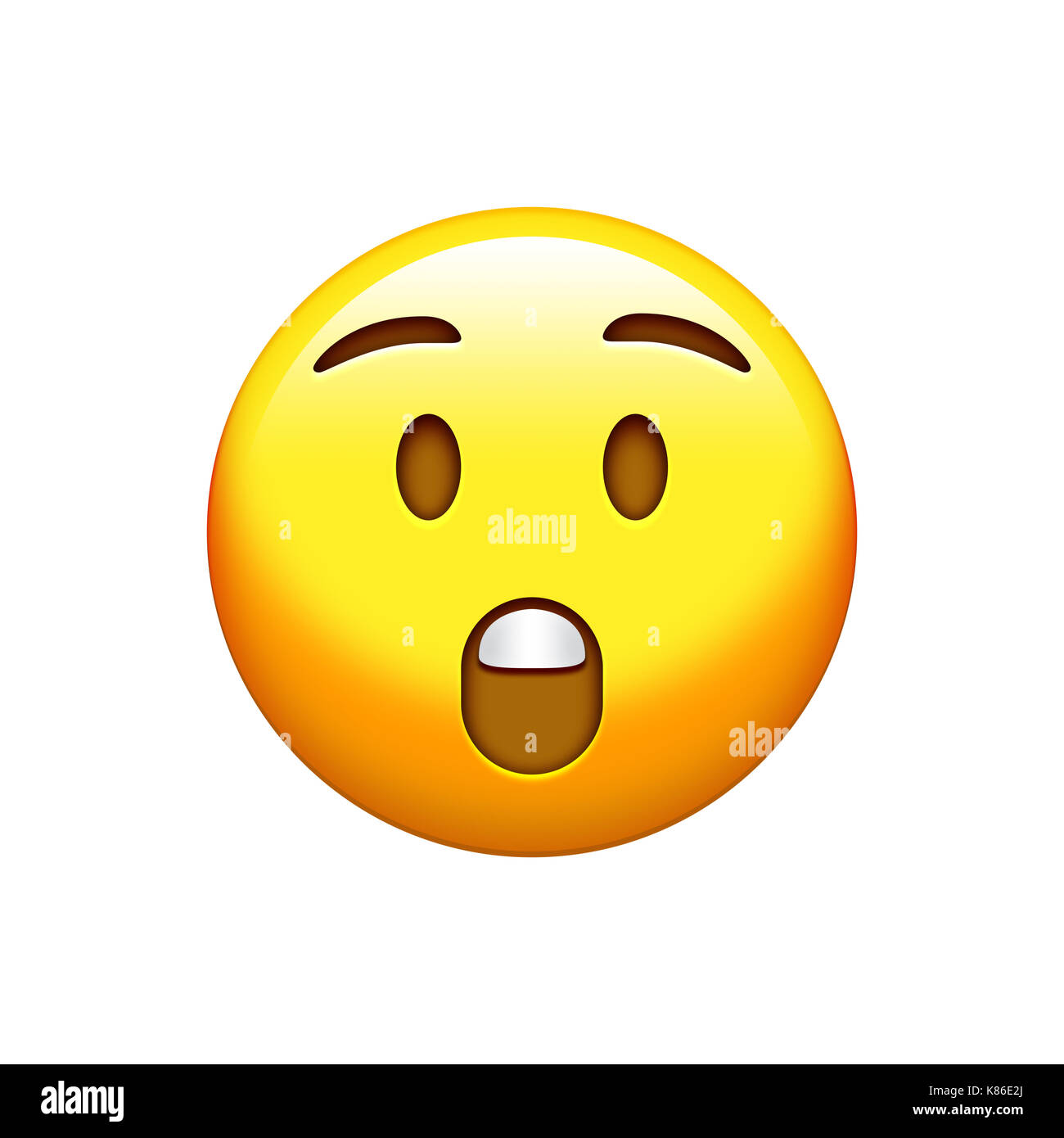 The isolated yellow surprise and yelling face with opened mouth icon ...