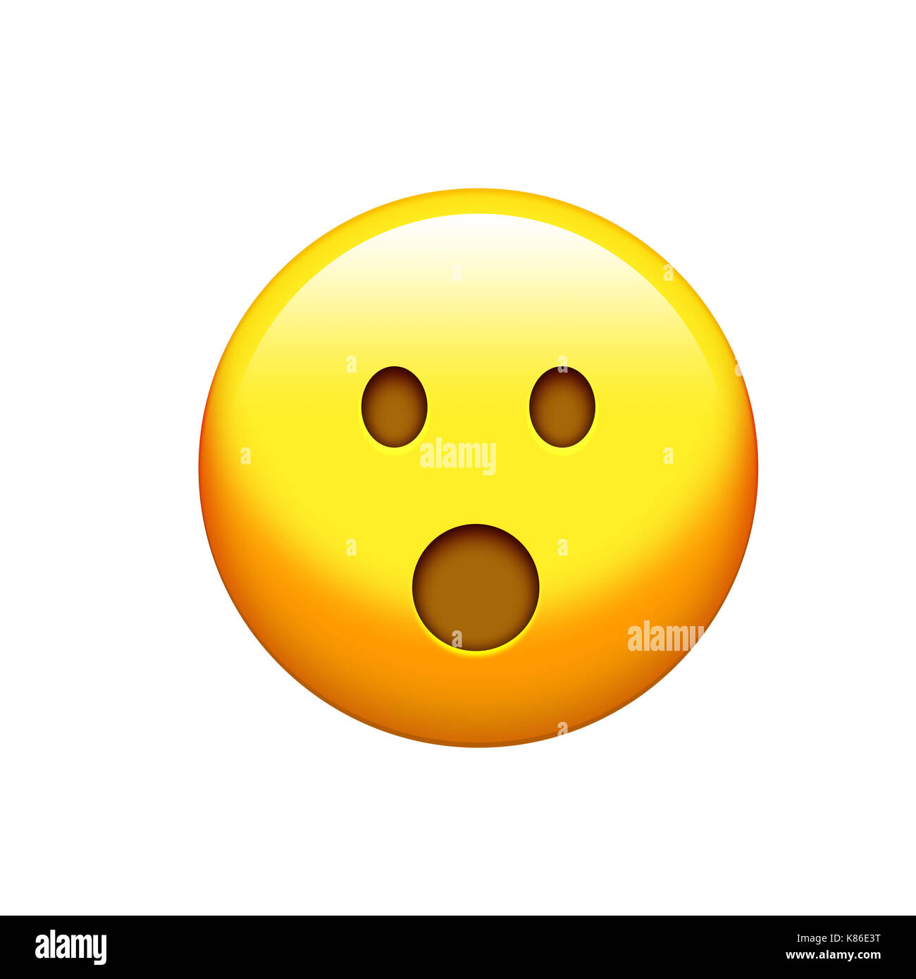 The isolated yellow surprise face with opened mouth icon Stock Photo ...