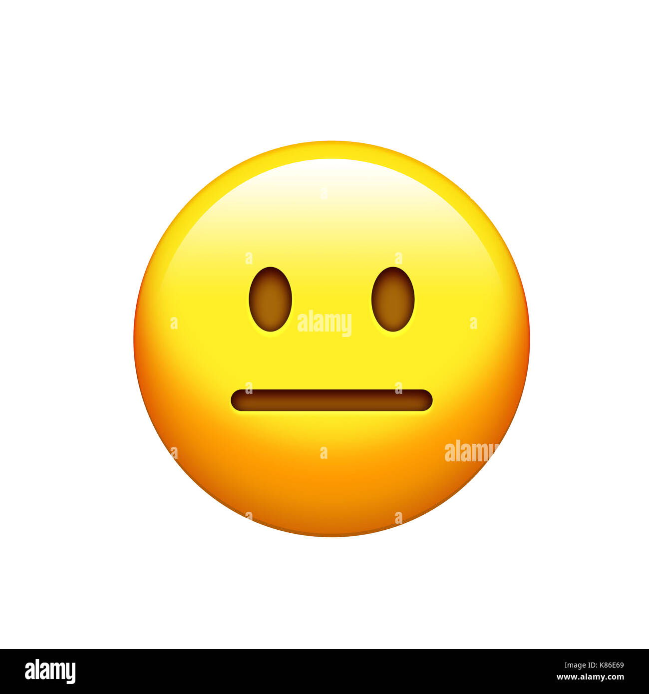 The isolated yellow frown troubled look face icon Stock Photo - Alamy