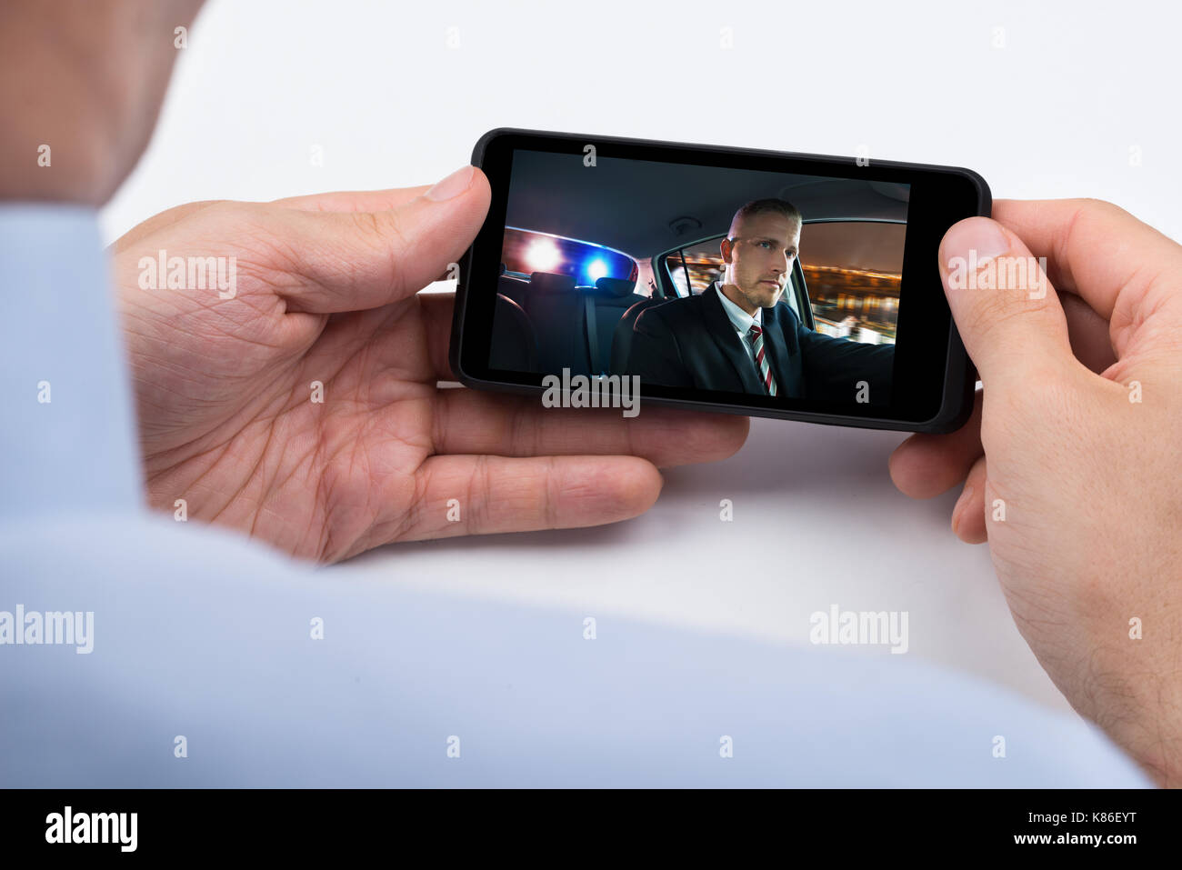 Close-up Of Person Watching Video On Mobile Phone Stock Photo - Alamy