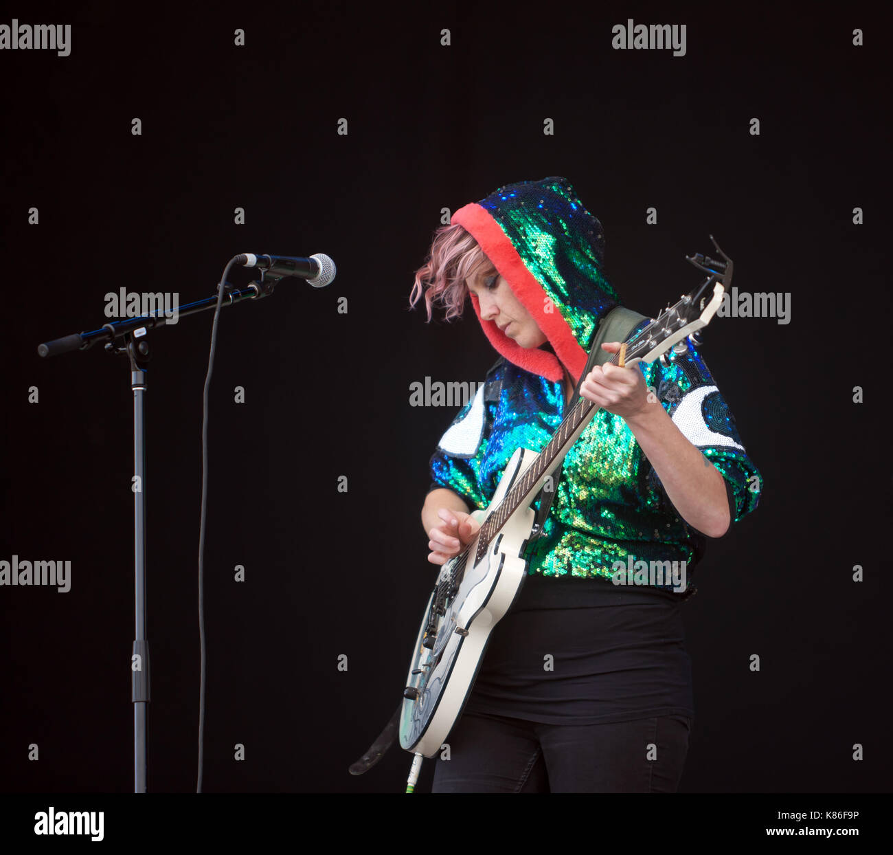 Louisa Roach performing with She Drew The Gun on the main stage at the ...