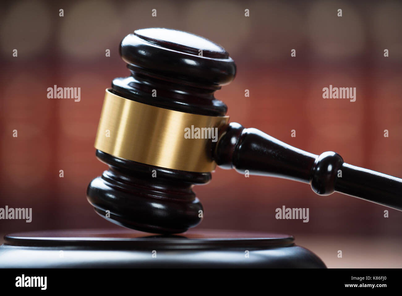 Closeup photo of wooden mallet in courtroom Stock Photo - Alamy