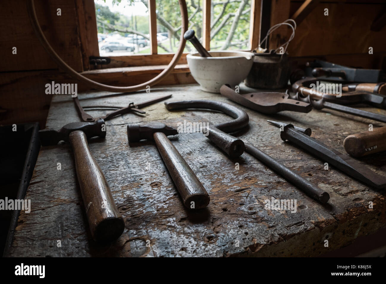 A table of vintage tools Stock Photo - Alamy