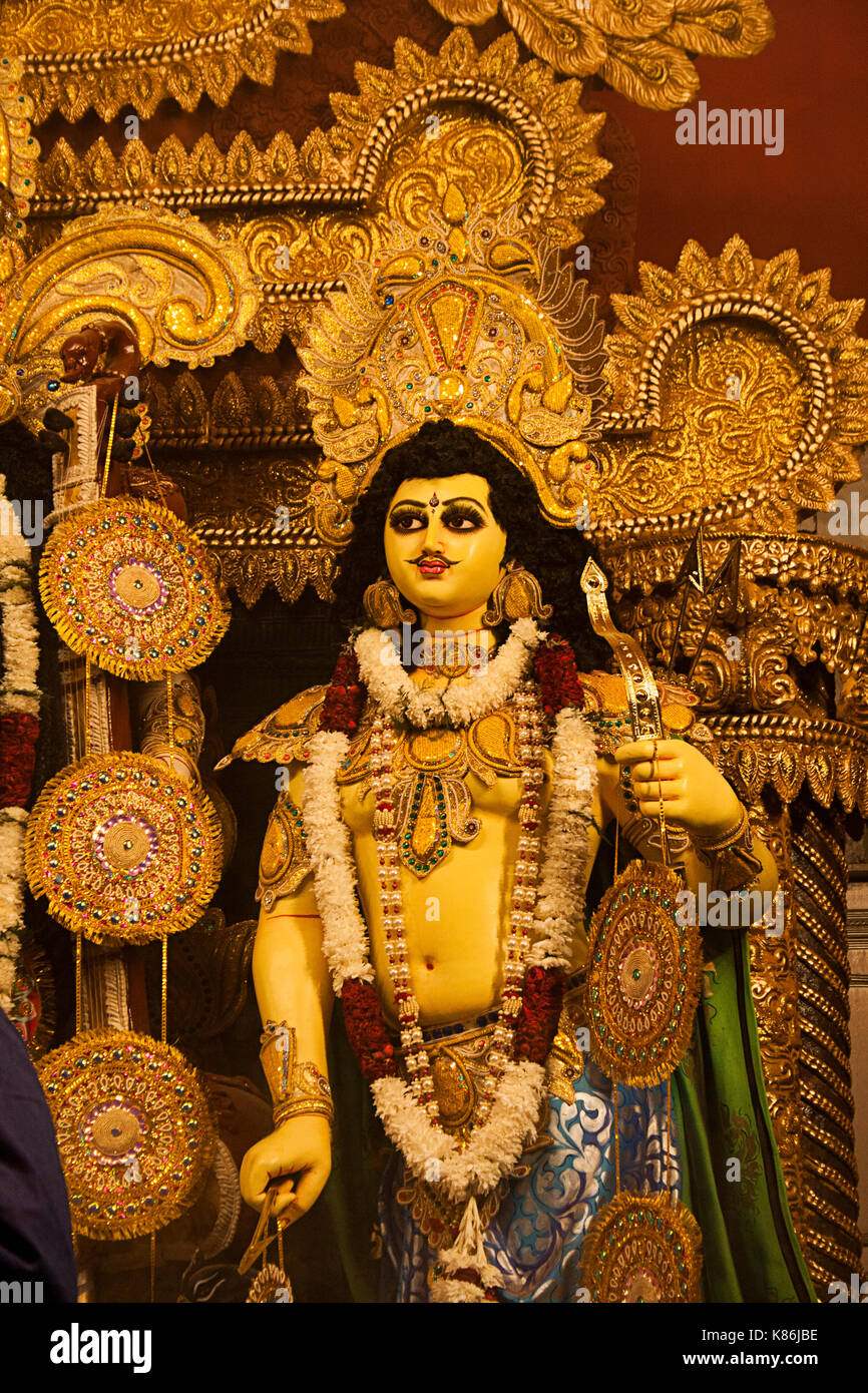 Idol of Kartikeya God in Durga puja Stock Photo - Alamy