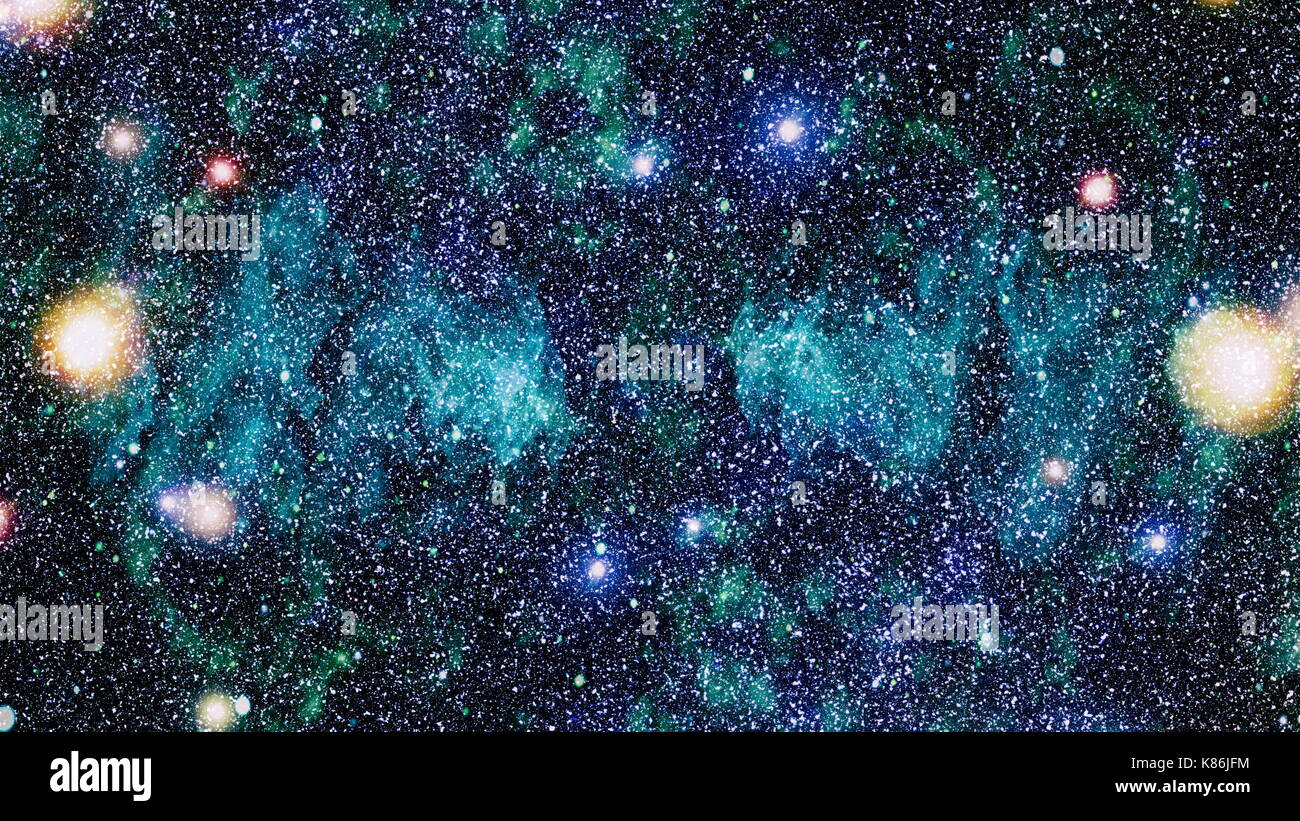 Panoramic looking into deep space. Dark night sky full of stars. The ...