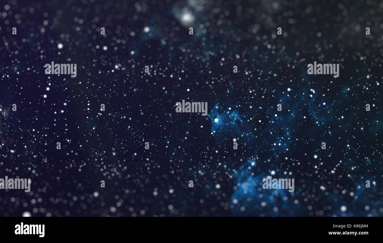 Panoramic looking into deep space. Dark night sky full of stars. The ...