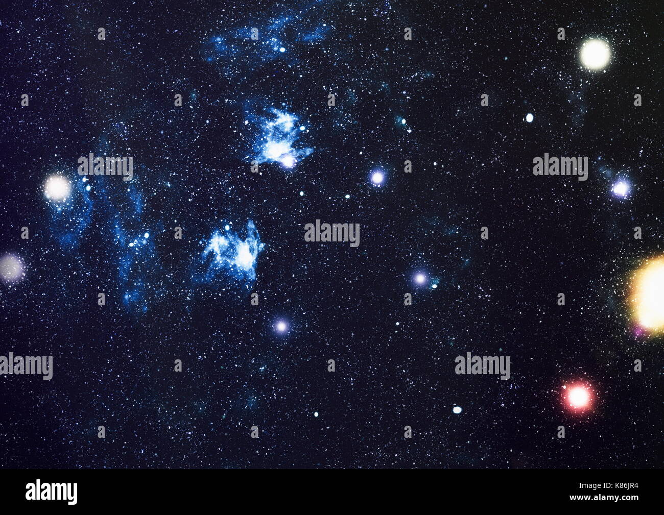 Panoramic looking into deep space. Dark night sky full of stars. The ...
