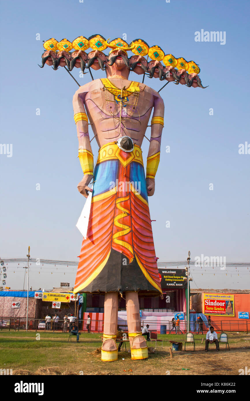 A Colorful Statues of Ravana in dussehra. Celebrating dussehra Stock ...
