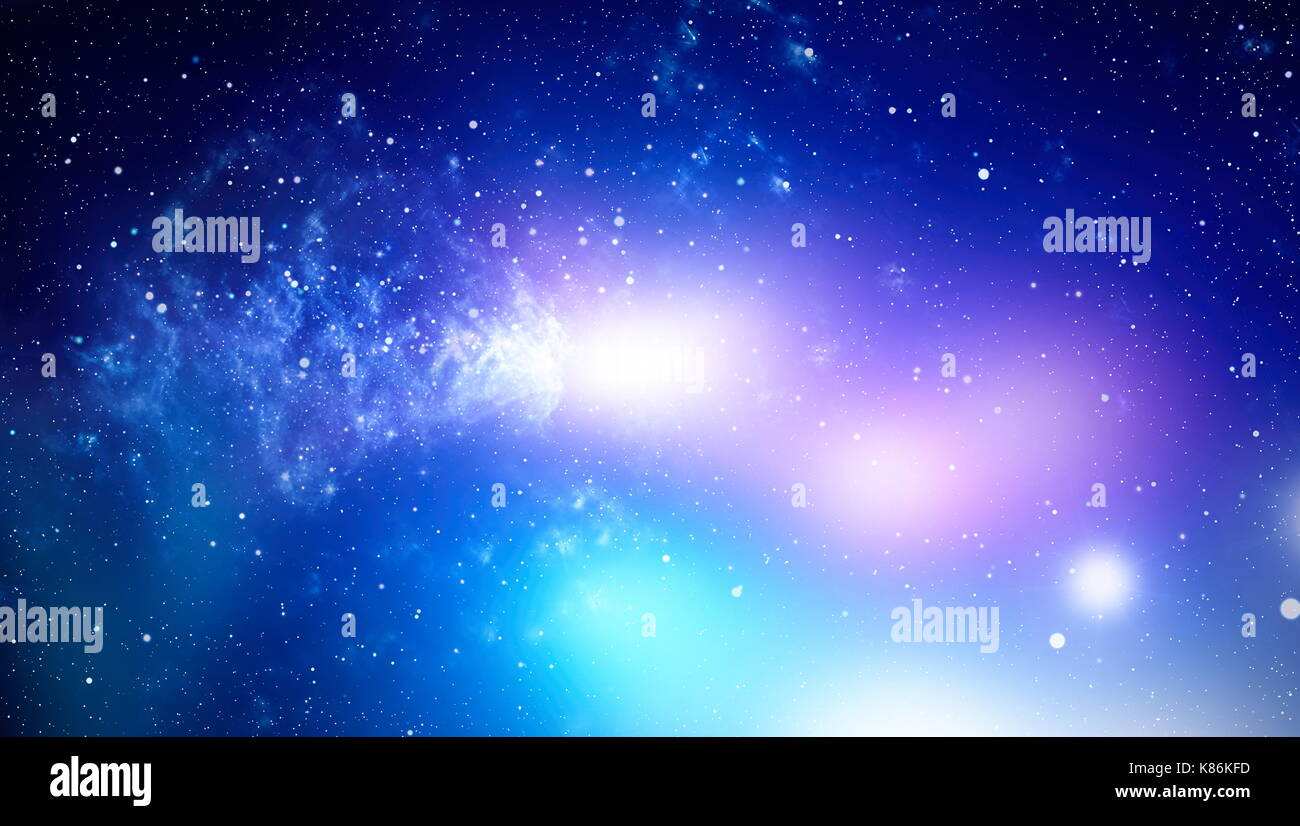 Panoramic looking into deep space. Dark night sky full of stars. The ...