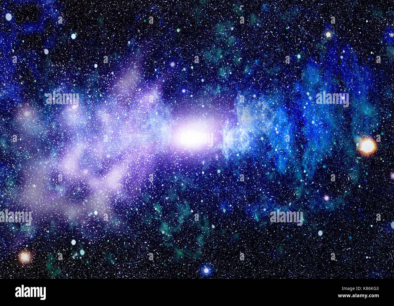 Panoramic looking into deep space. Dark night sky full of stars. The ...