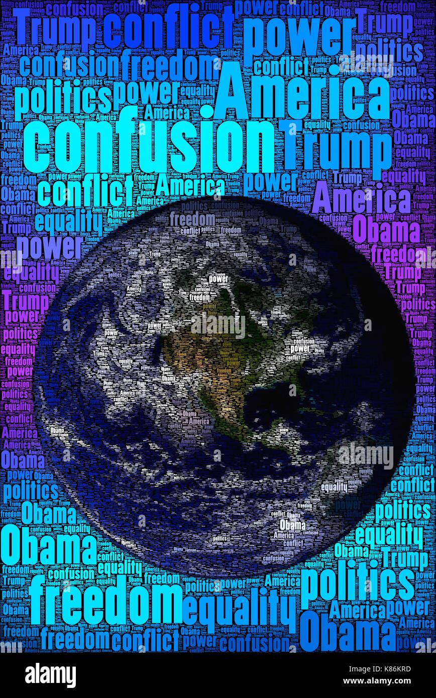 Political cover concept art, made only using words about American ...