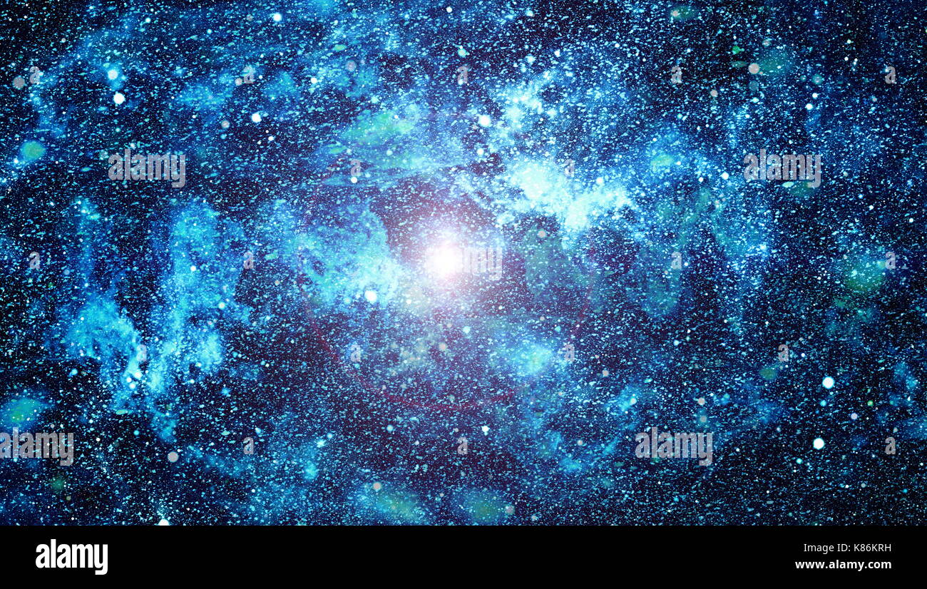 Panoramic looking into deep space. Dark night sky full of stars. The ...