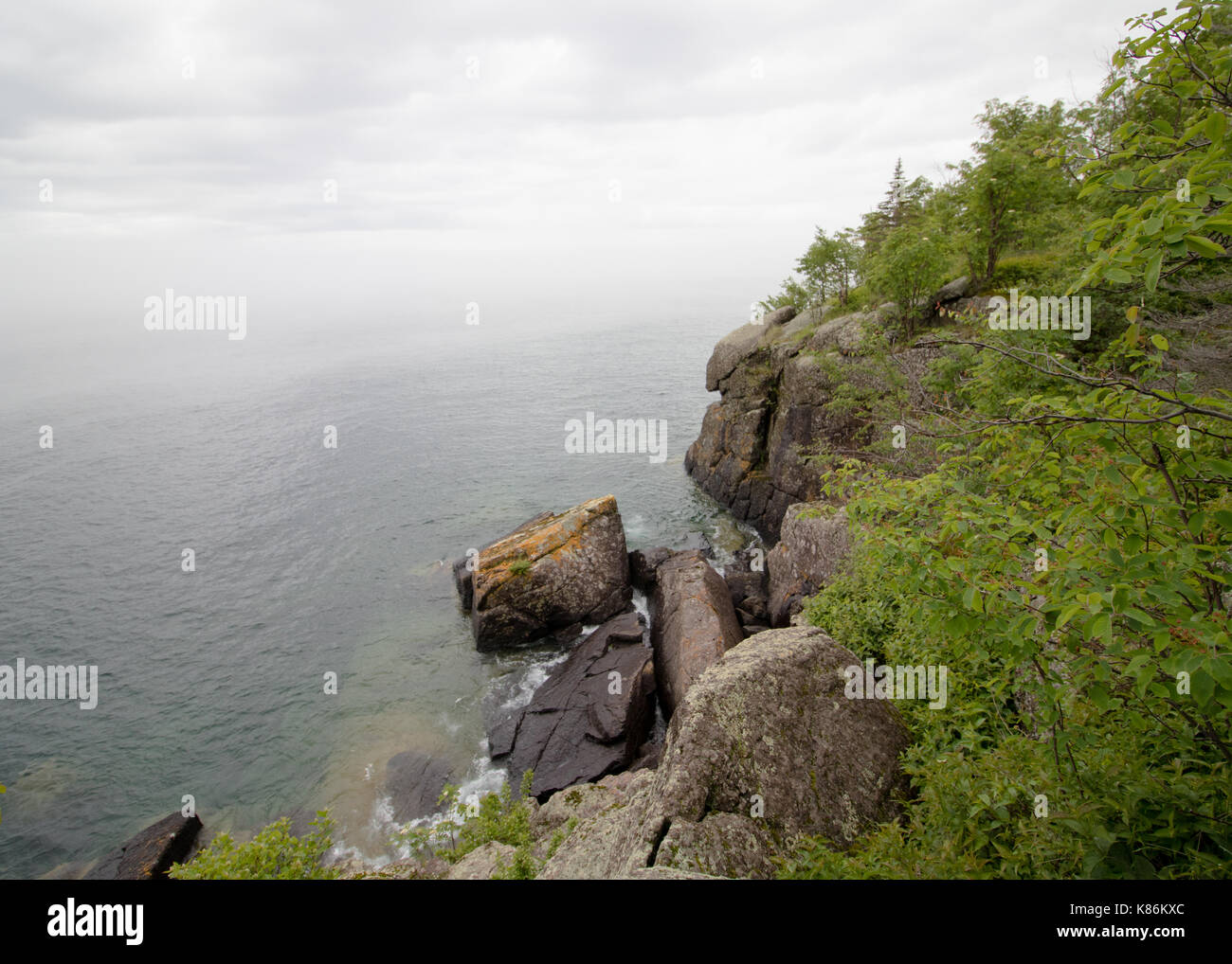 Rocky Cliff on Lake Superior Stock Photo - Alamy