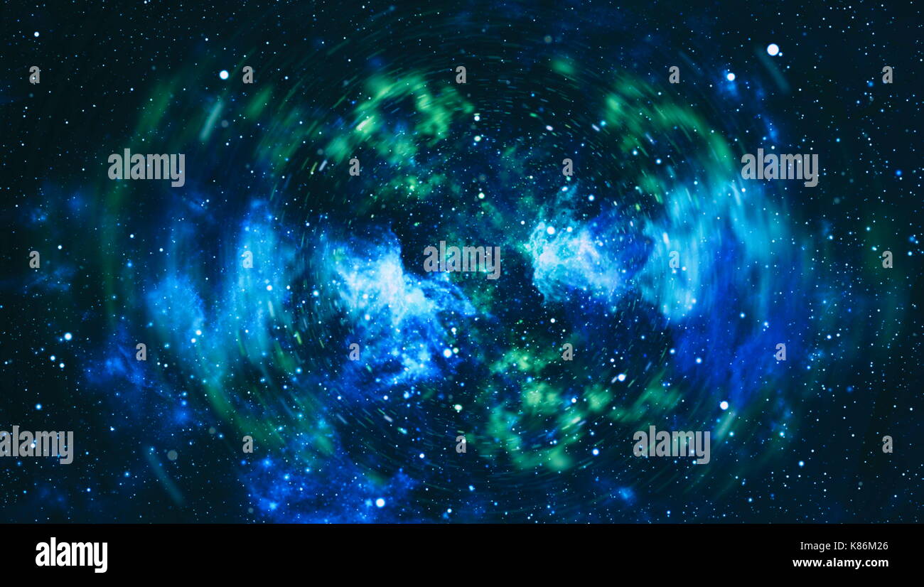 Panoramic looking into deep space. Dark night sky full of stars. The ...