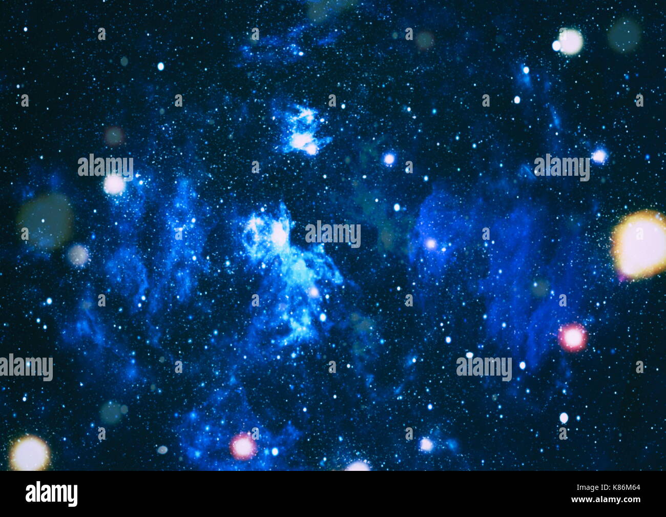 Panoramic looking into deep space. Dark night sky full of stars. The ...