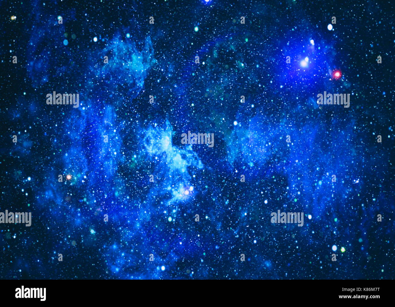 Panoramic looking into deep space. Dark night sky full of stars. The ...