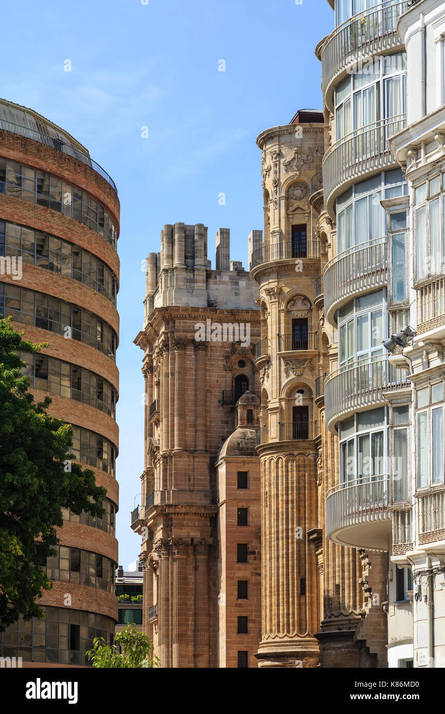 Old buildings and architecture in Malaga Spain Stock Photo - Alamy