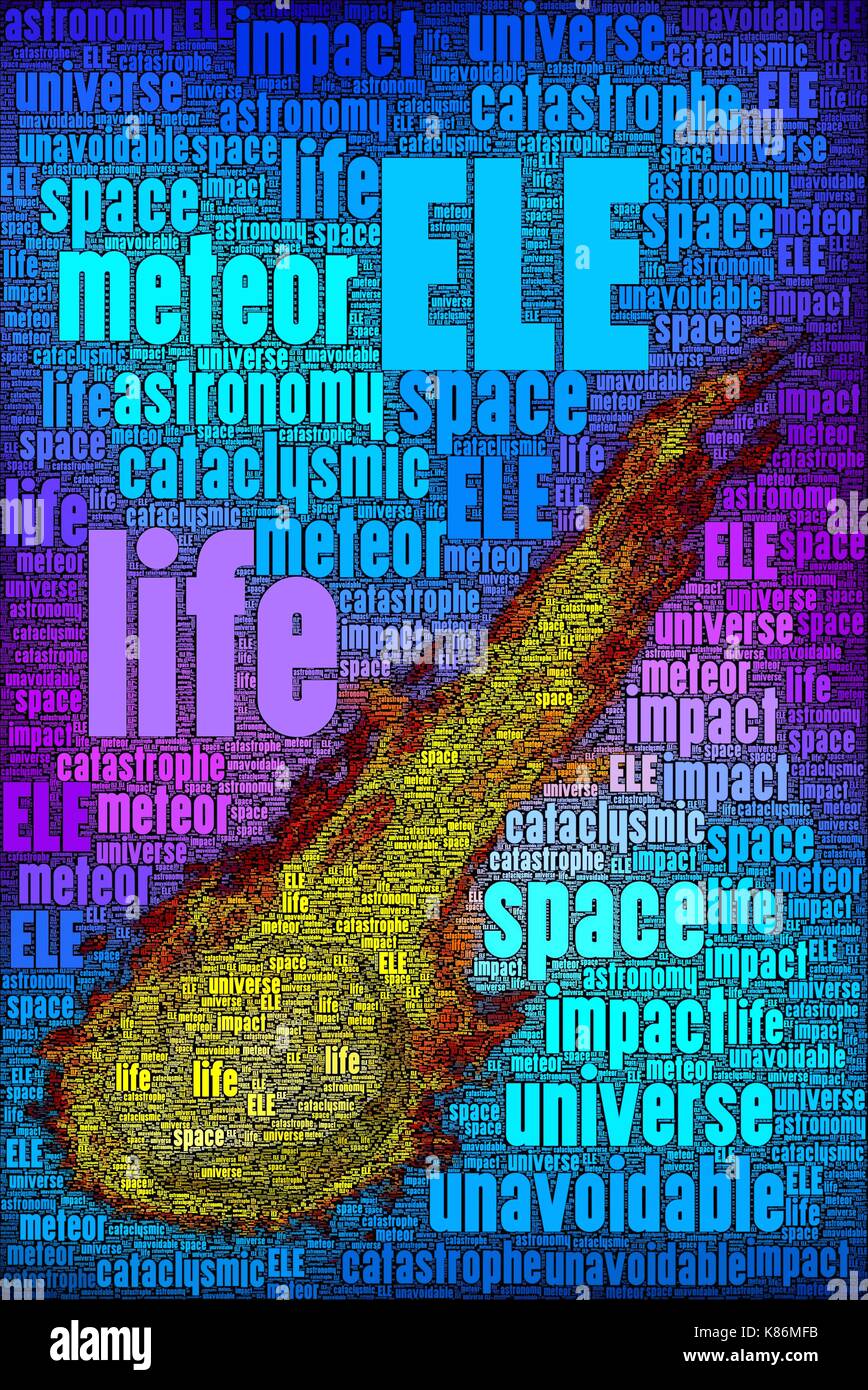 ELE extinction level event concept art, made only with words about an ...