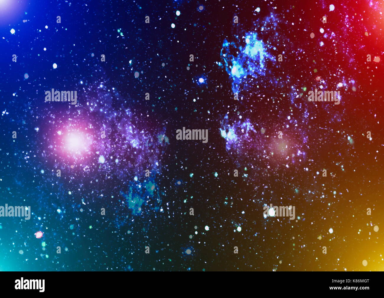 Panoramic looking into deep space. Dark night sky full of stars. The ...