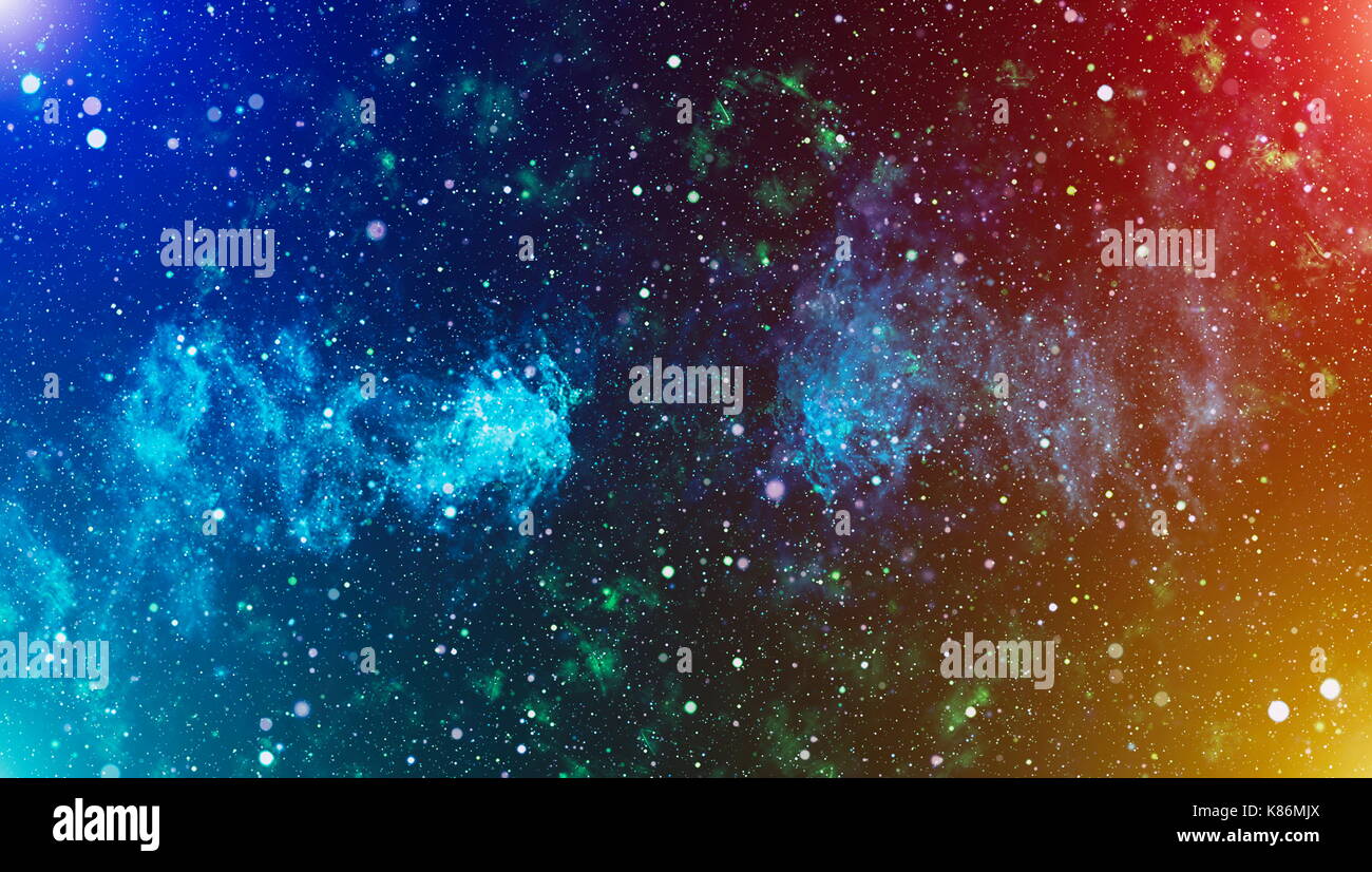 Panoramic looking into deep space. Dark night sky full of stars. The ...