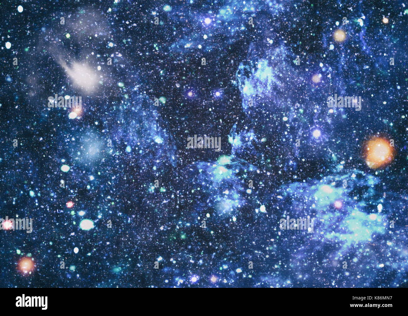 Panoramic looking into deep space. Dark night sky full of stars. The ...