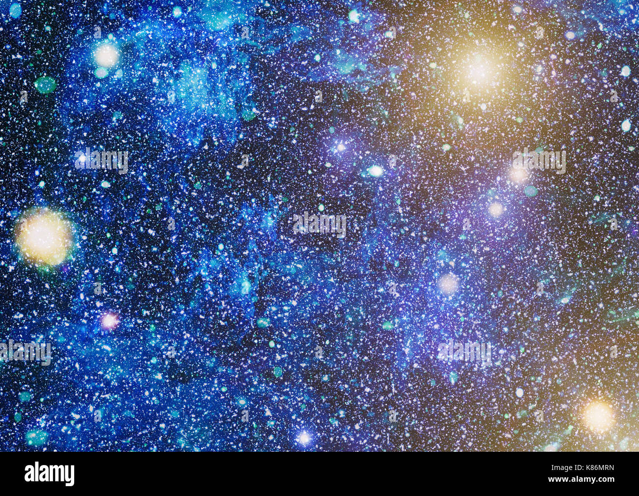 Panoramic looking into deep space. Dark night sky full of stars. The ...