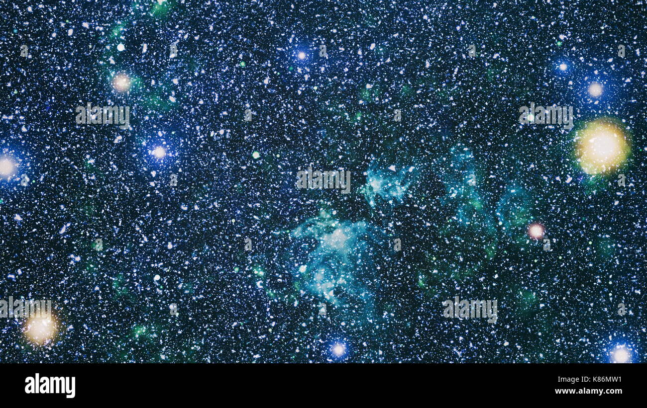 Panoramic looking into deep space. Dark night sky full of stars. The ...