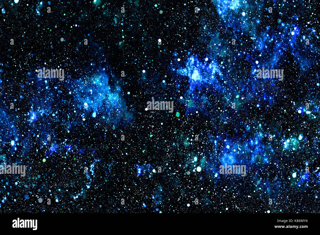 Panoramic looking into deep space. Dark night sky full of stars. The ...