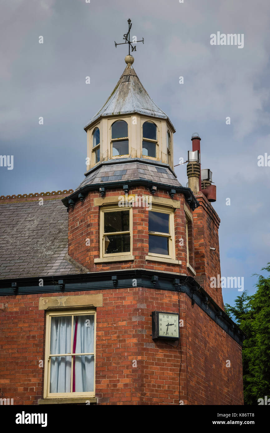 Turreted house in Easington, Humberside, Uk Stock Photo - Alamy
