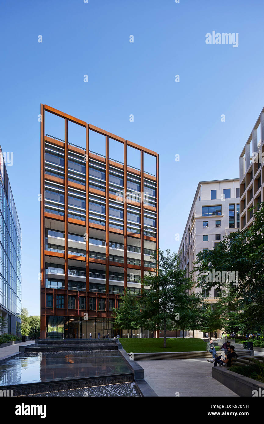 View of the steel tower. 4 St Pancras Square , Eric Parry Architects ...