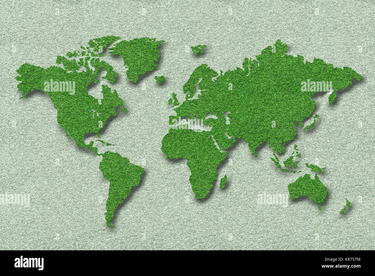world map on green grass Stock Photo - Alamy