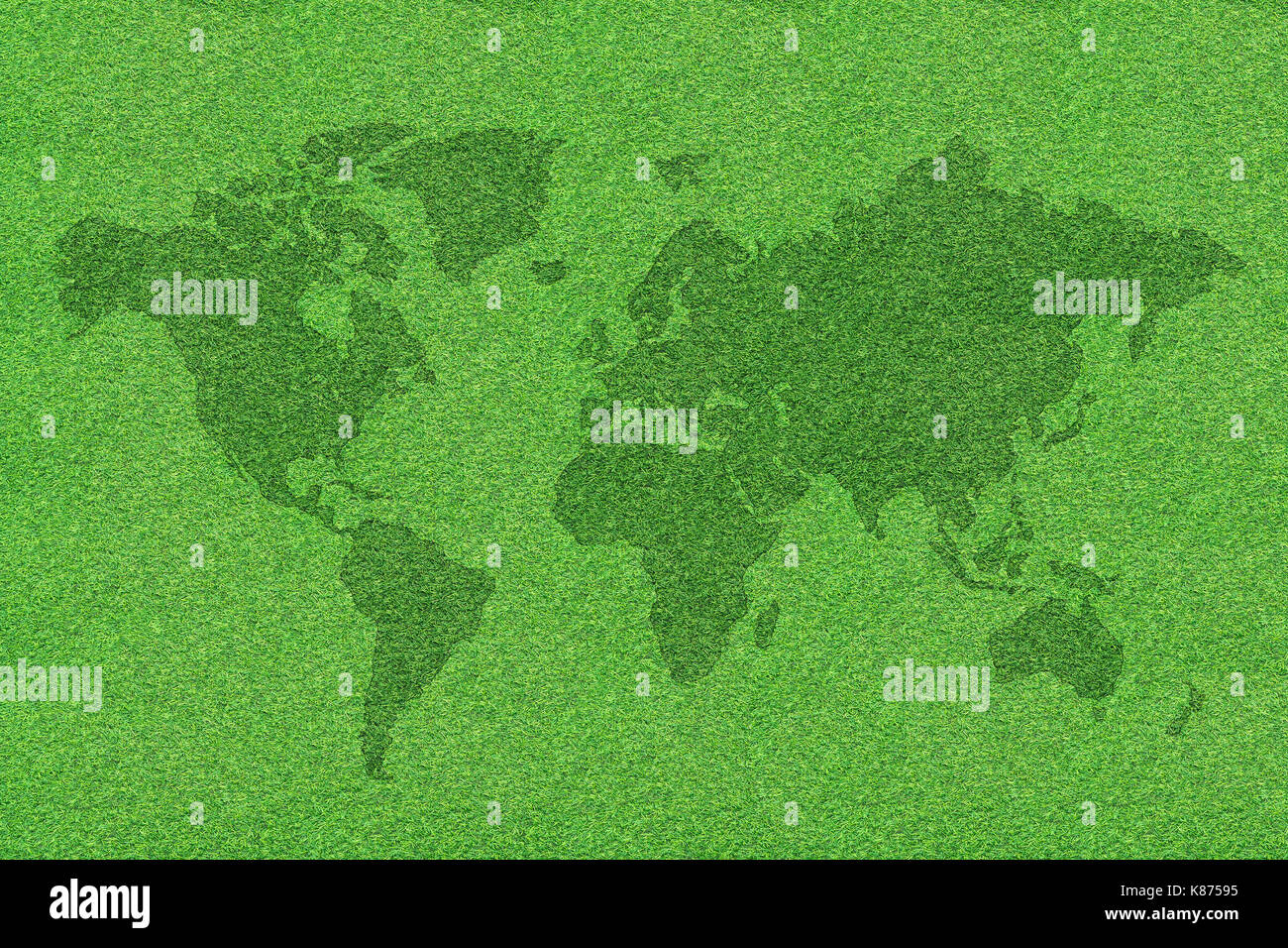 world map on green grass Stock Photo - Alamy