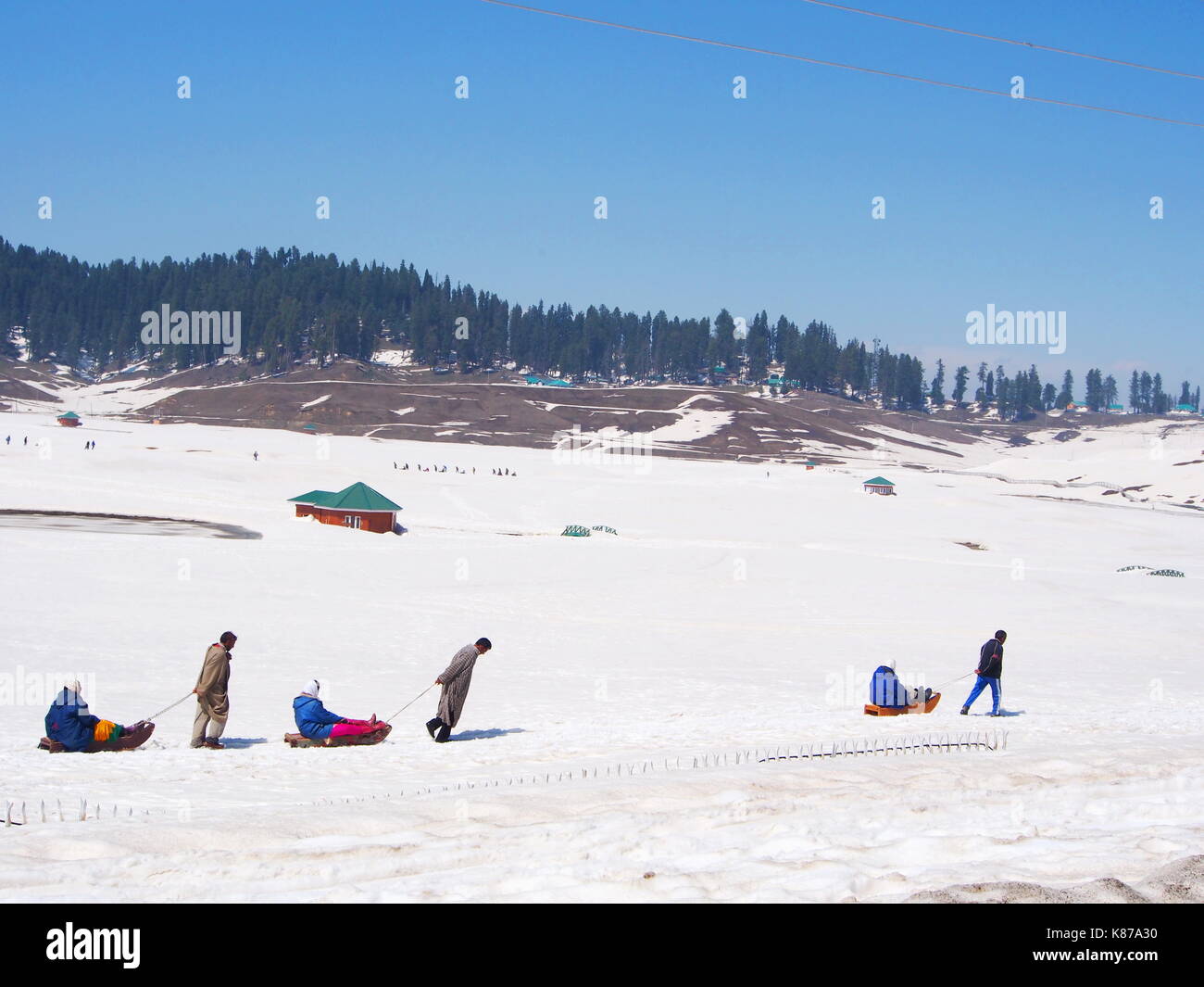 a Way to Gulmarg Snow Field, Kashmir India in the Winnter Time, Kashmir ...