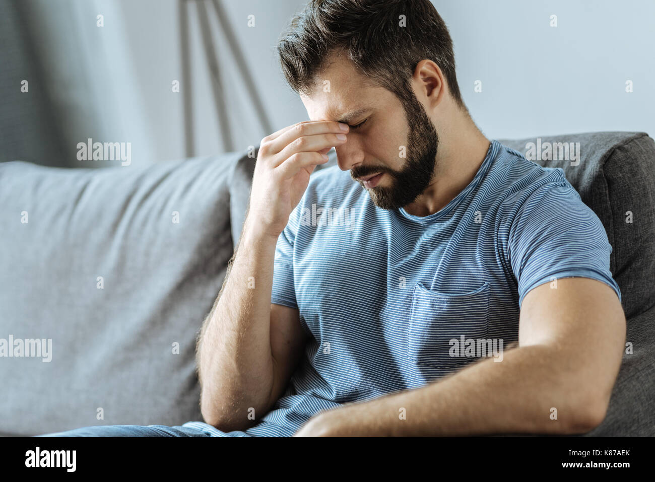 Man closing eyes close up hi-res stock photography and images - Alamy
