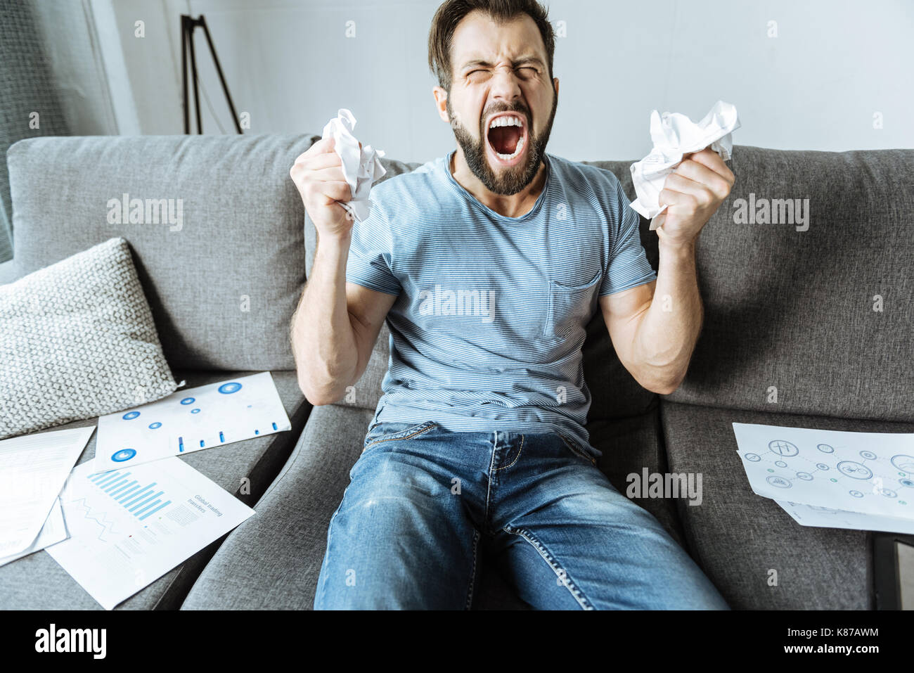 Stressed out man hi-res stock photography and images - Alamy