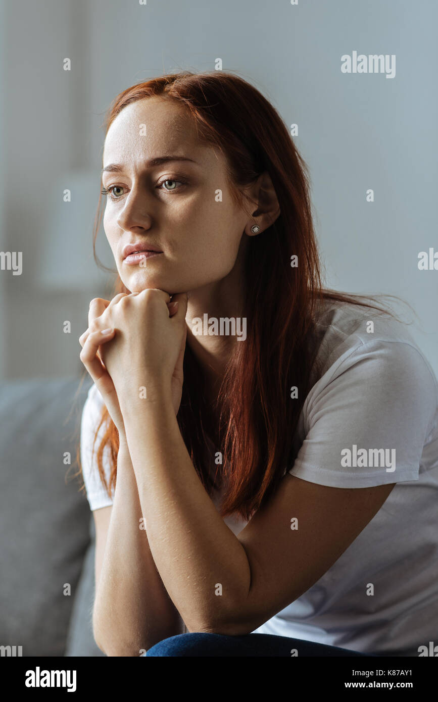 Depressed sad woman being unhappy Stock Photo - Alamy