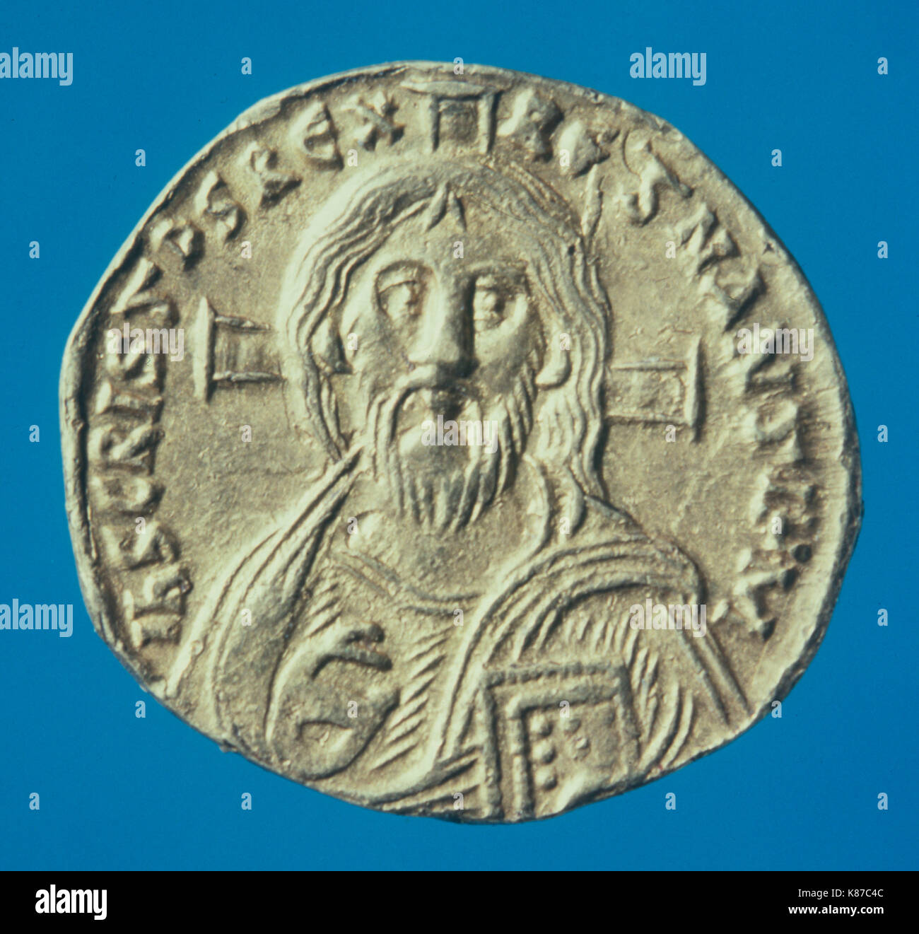 Byzantine coin with the head of Christ Stock Photo - Alamy