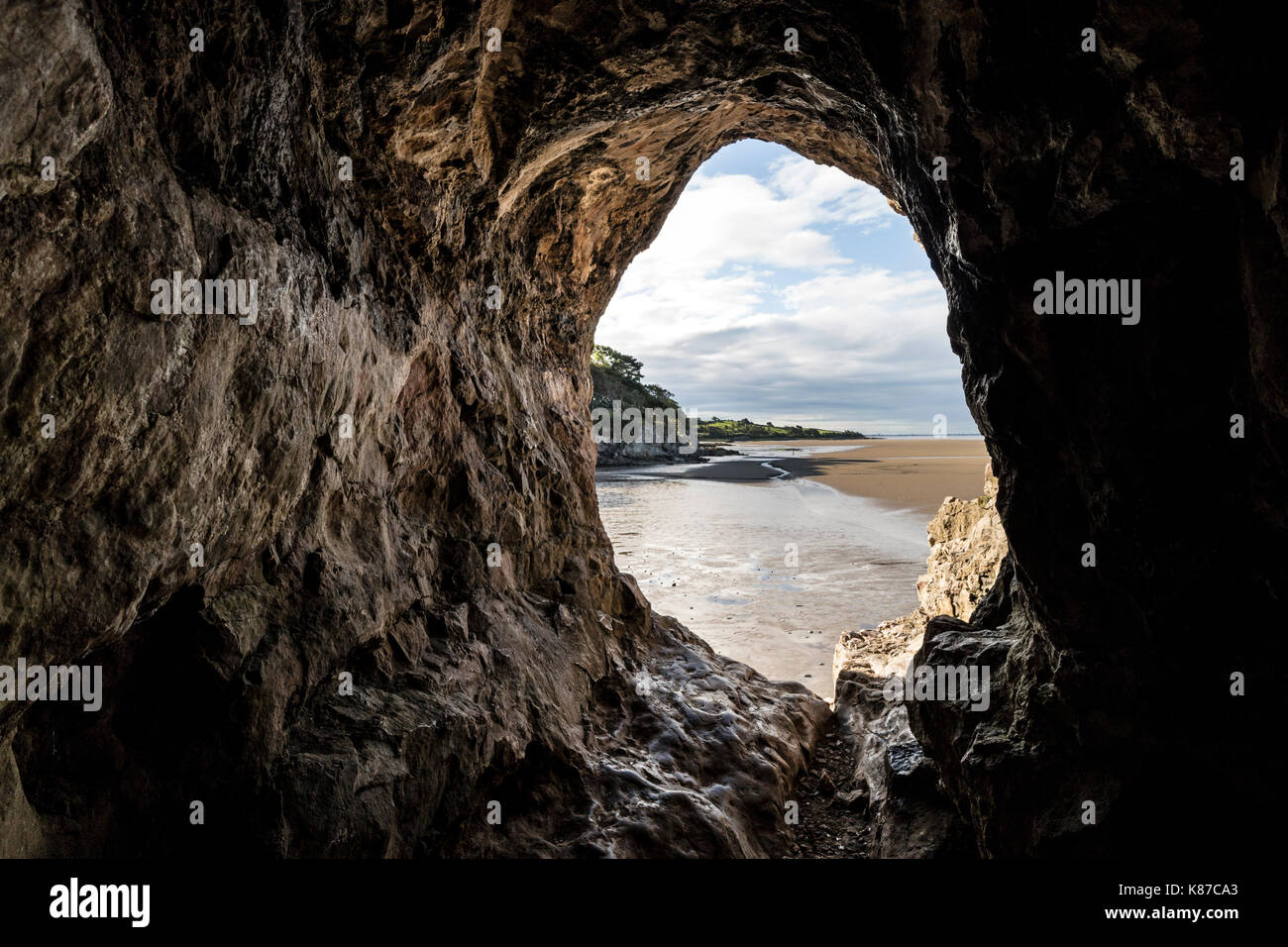 The View From the Inside of Cove Cave Across the Sands of Morecambe Bay ...