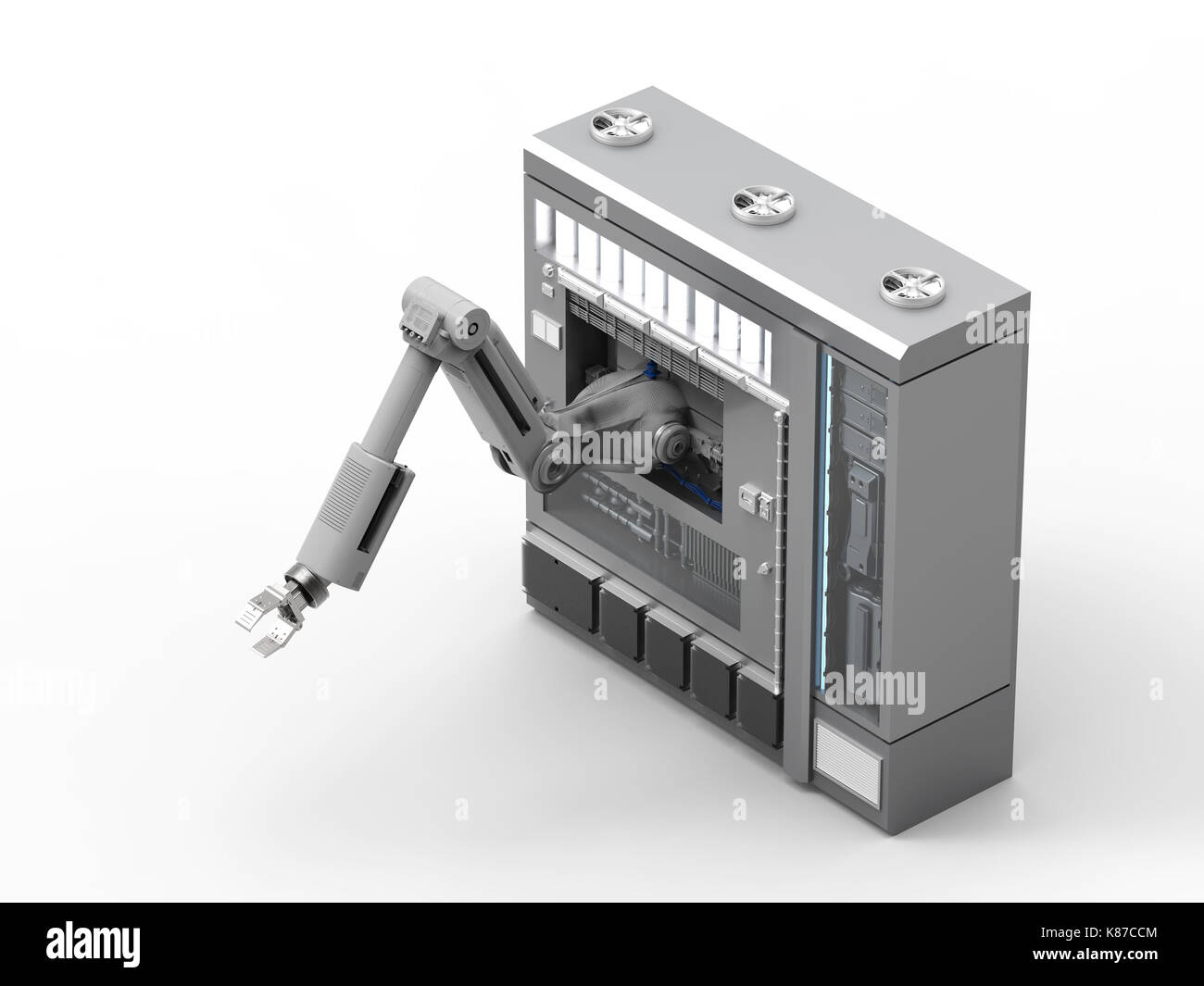 3d rendering robotic machine on white background Stock Photo - Alamy