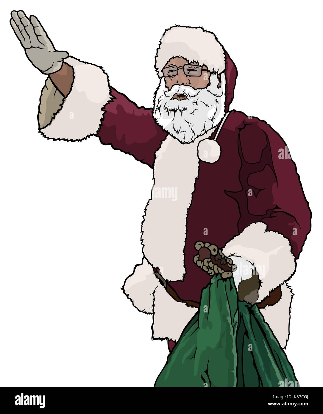 Santa Claus Waving Stock Vector Image & Art - Alamy