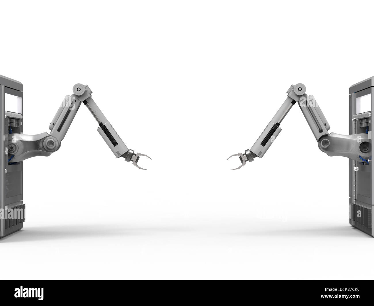 3d rendering robotic machine on white background Stock Photo - Alamy