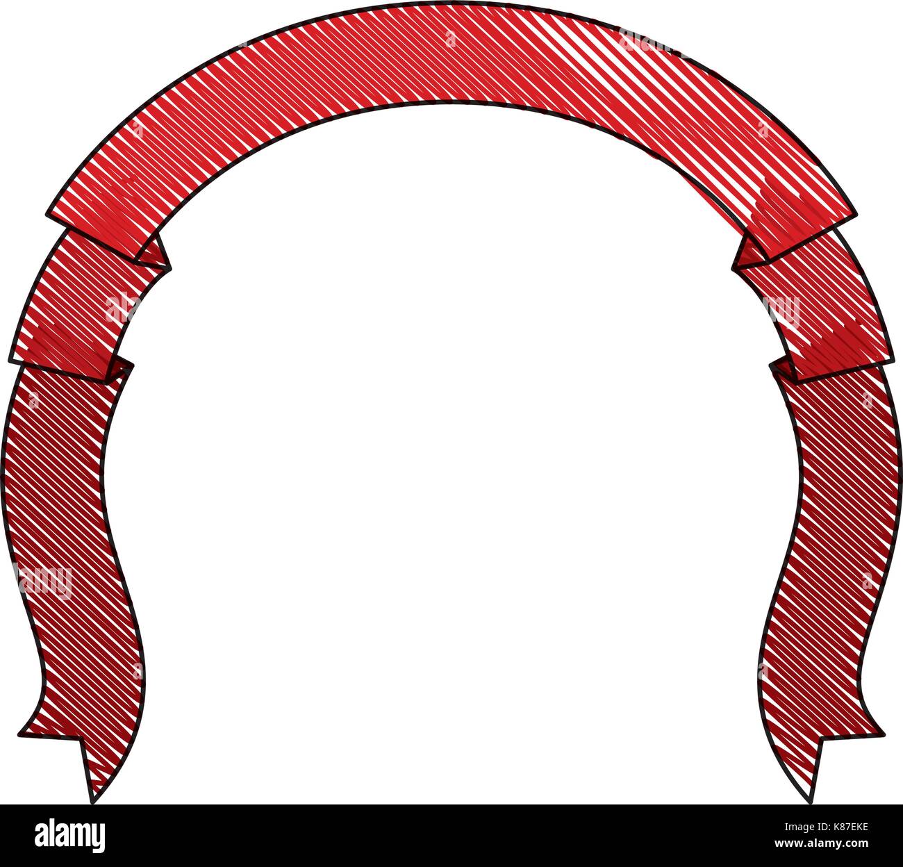ribbon decorative colored crayon silhouette in shape of arch Stock ...