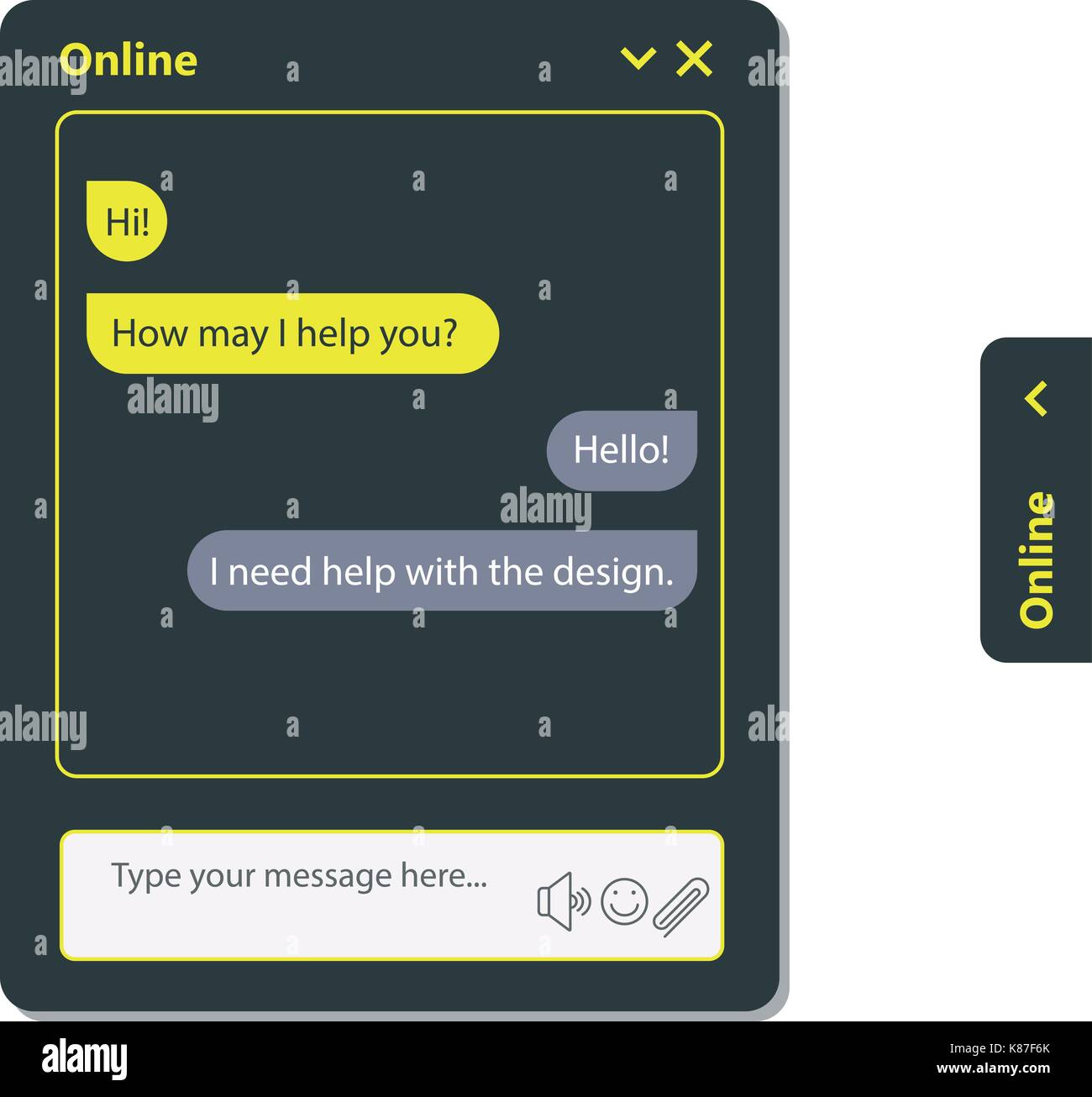 Stylish chat window illustration Stock Vector Image & Art - Alamy