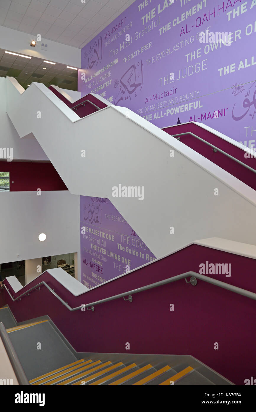 Three-storey high mural on the atrium wall of a new, Islamic Faith ...