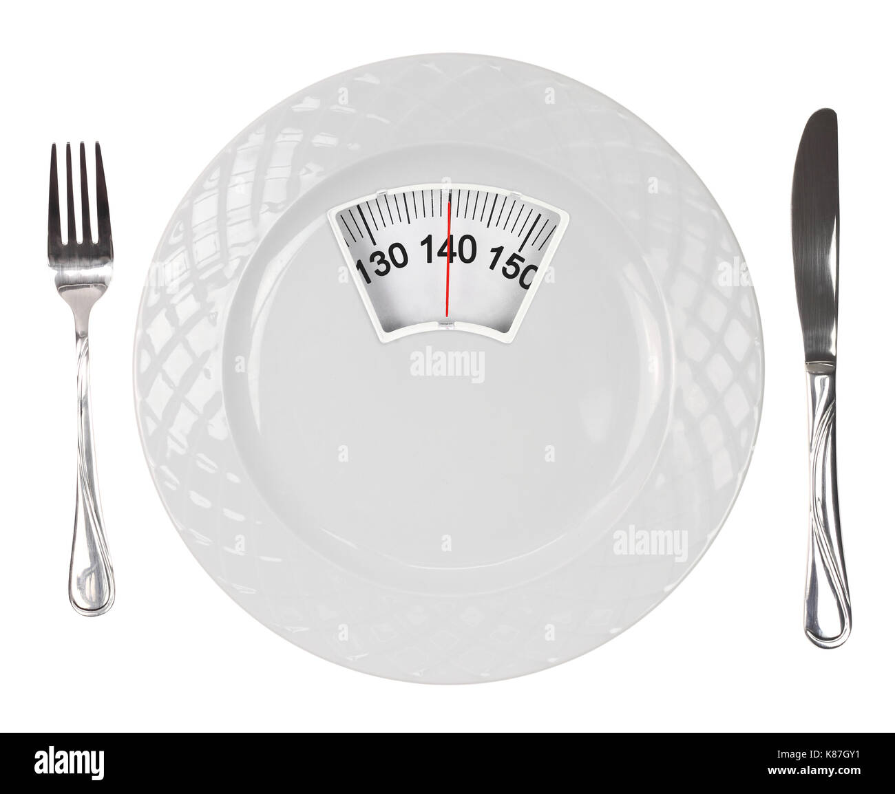 White plate with weight scale Stock Photo - Alamy