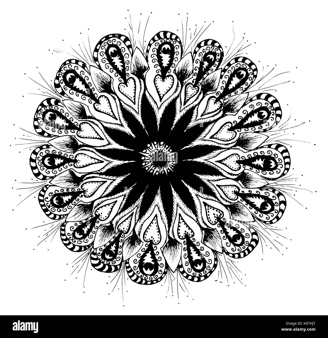 Mandala snowflake pattern gentle Stock Photo - Alamy