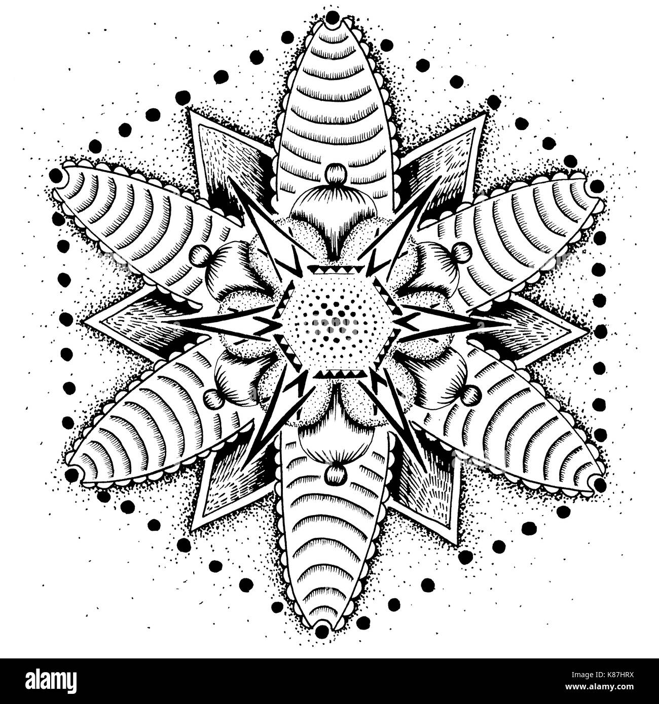 Mandala snowflake pattern gentle Stock Photo - Alamy