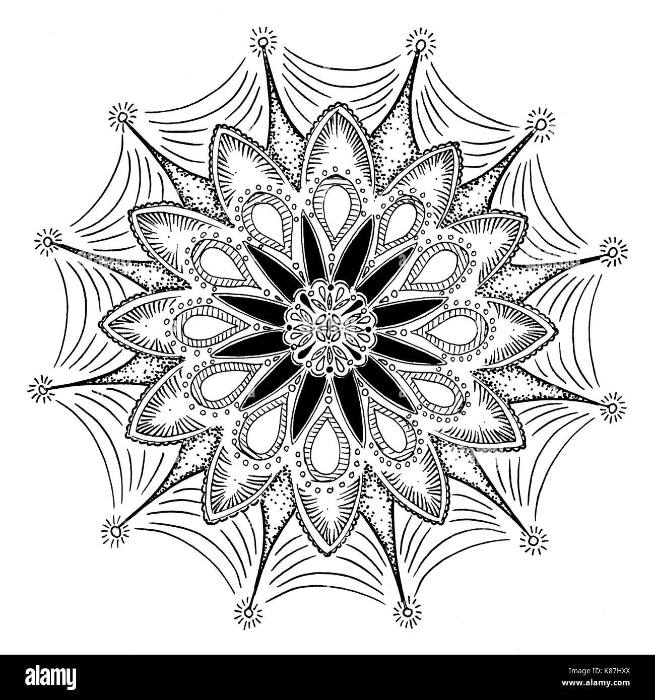 Mandala snowflake pattern gentle Stock Photo - Alamy