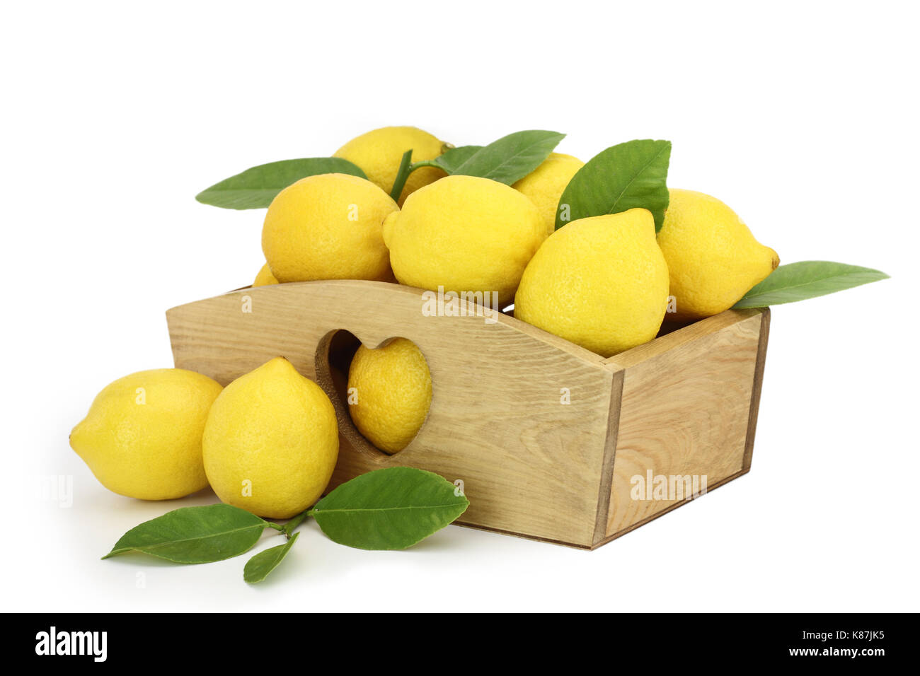 Wooden box full of lemons Stock Photo - Alamy