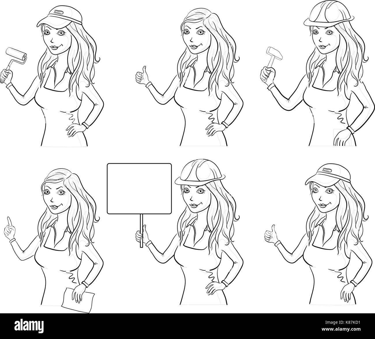 Female Outline Work High Resolution Stock Photography and Images - Alamy